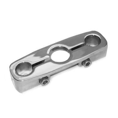 TRIPLE TREE CLAMP INLINE SYTLE - CHROME (49-0315) | SHINTO CUSTOMS